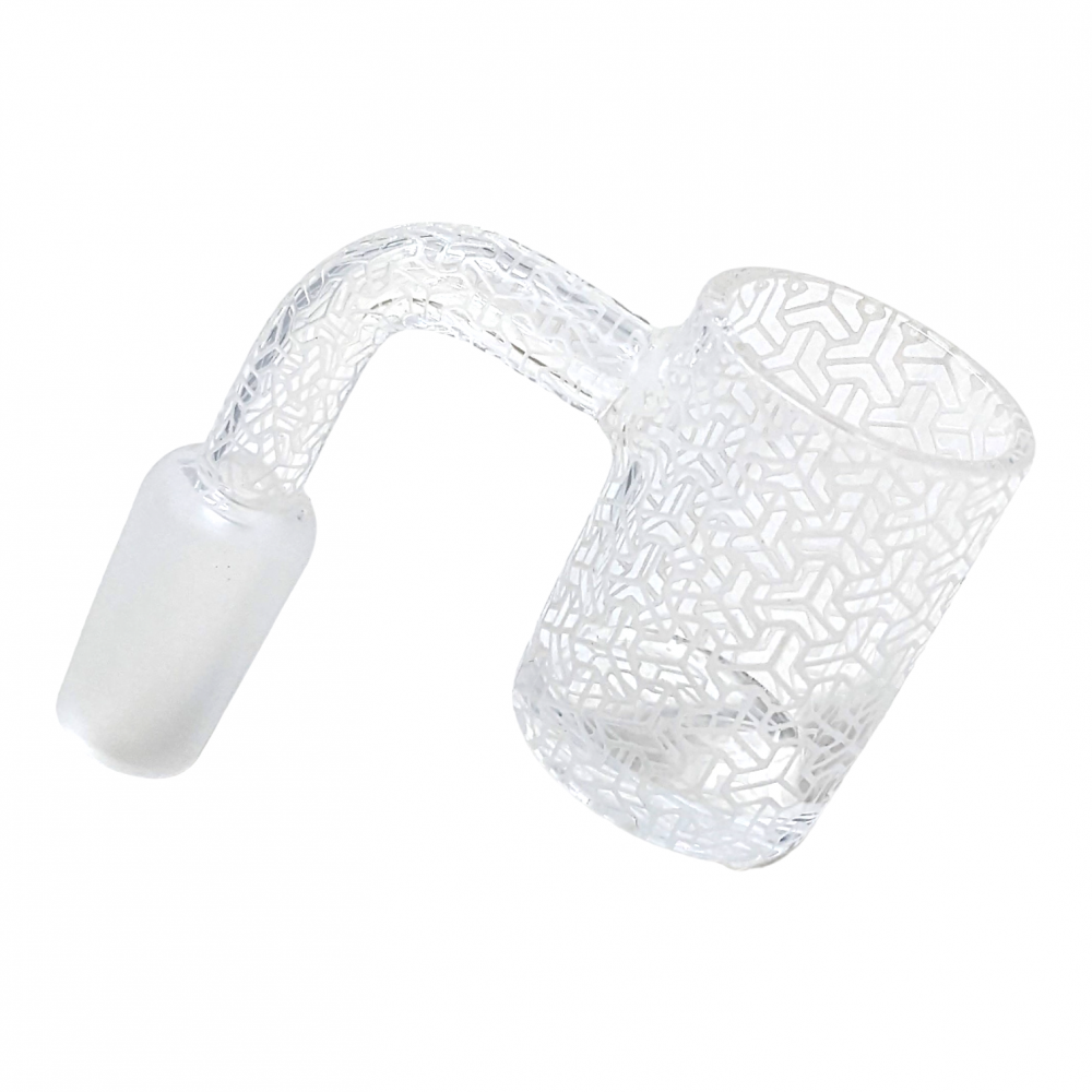 14mm Quartz 22mm Bucket Banger Male W/Sand Blasted Design - D [QF152]