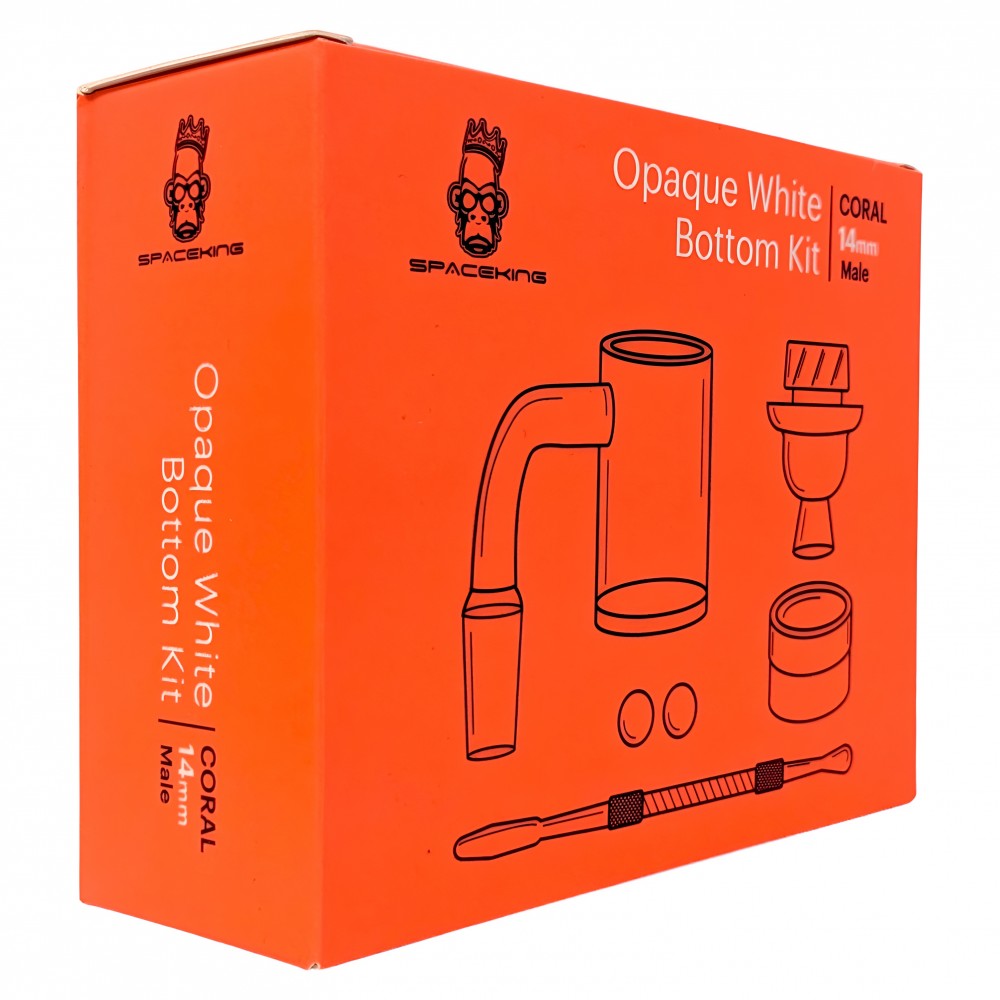 Space King - 14mm Male 90° Opaque White Bottom Kit - Coral