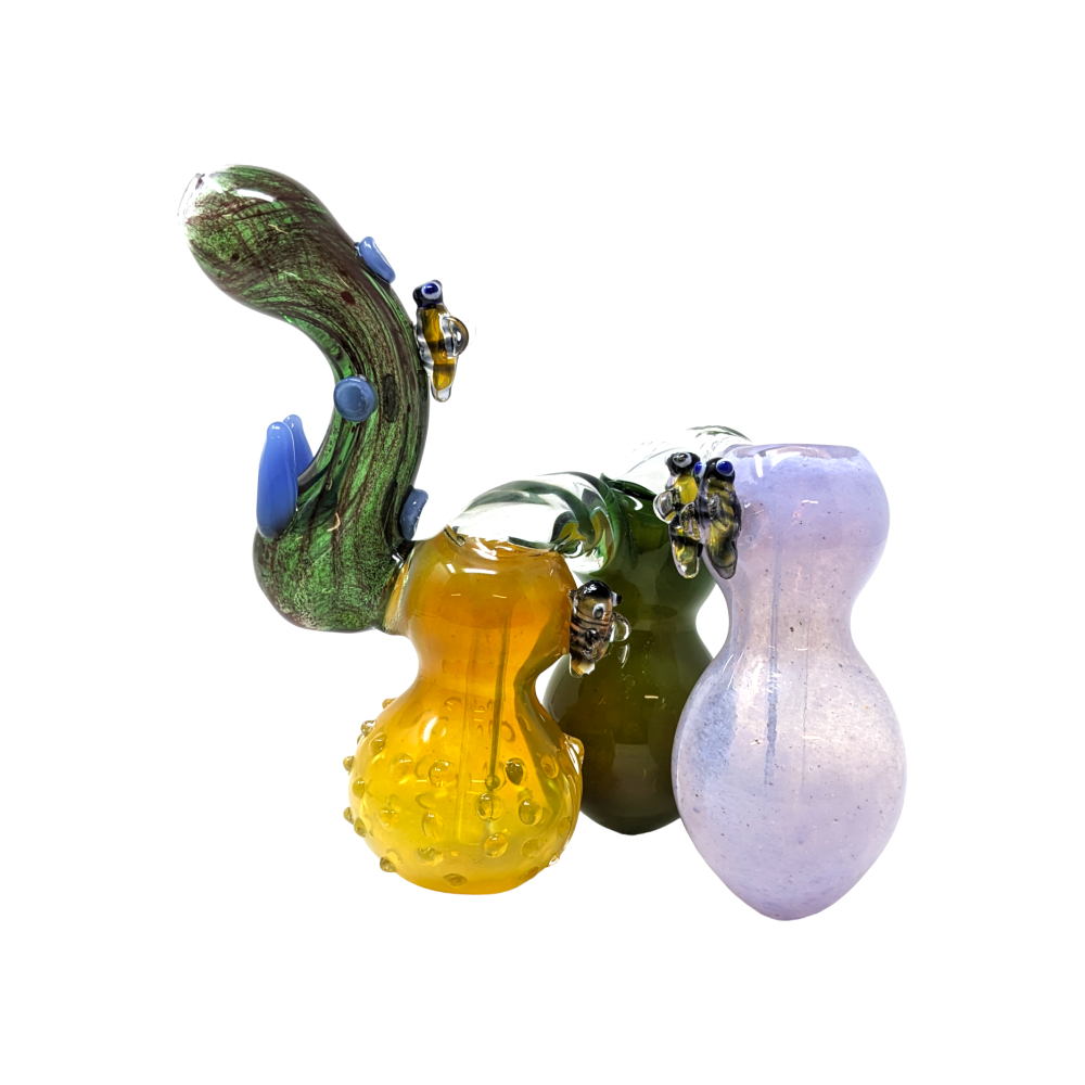 6.5" Tri-Color Honeybee Art Triple Chamber Bubbler Hand Pipe | Skygate ...