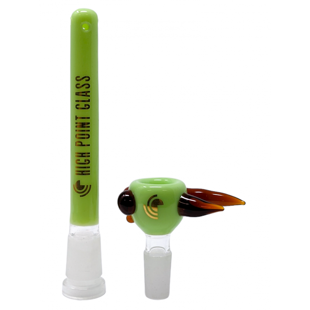 High Point Glass USA Color 18mm Down Stem & Matching 14mm Bowl Set In ...