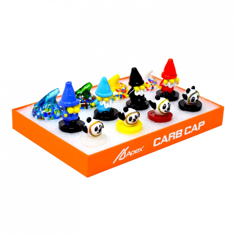 Apex Joyride Panda Clown And Directional Spinner Carb Cap 12ct Display Skygate Wholesale