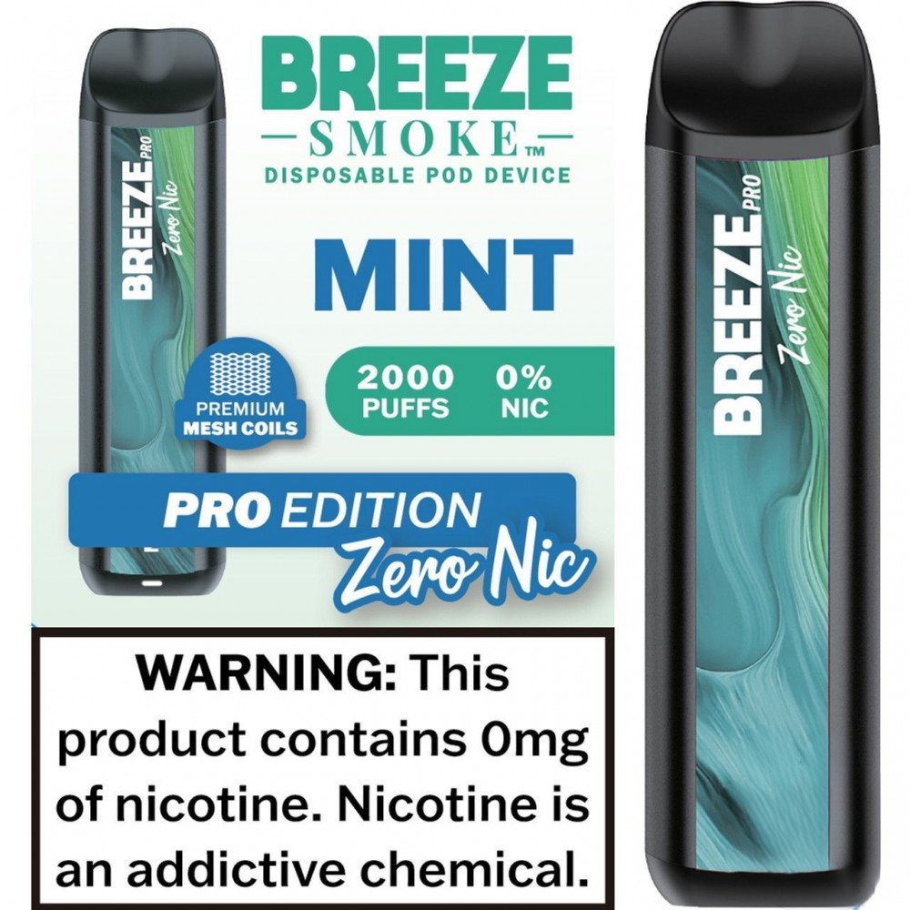 Breeze Smoke Pro Edition 6ml 2000 PF Zero Nicotine Disposable - 10ct ...
