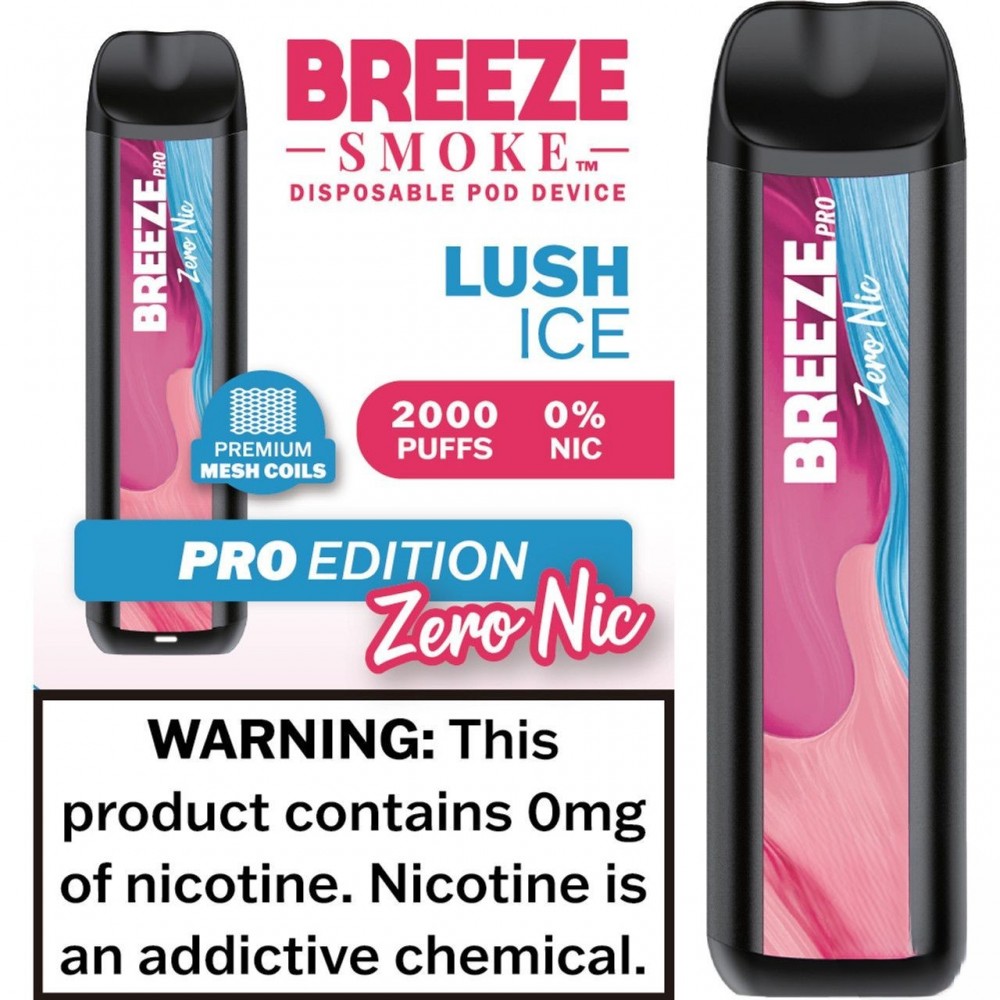 Breeze Smoke Pro Edition 6ml 2000 PF Zero Nicotine Disposable - 10ct ...