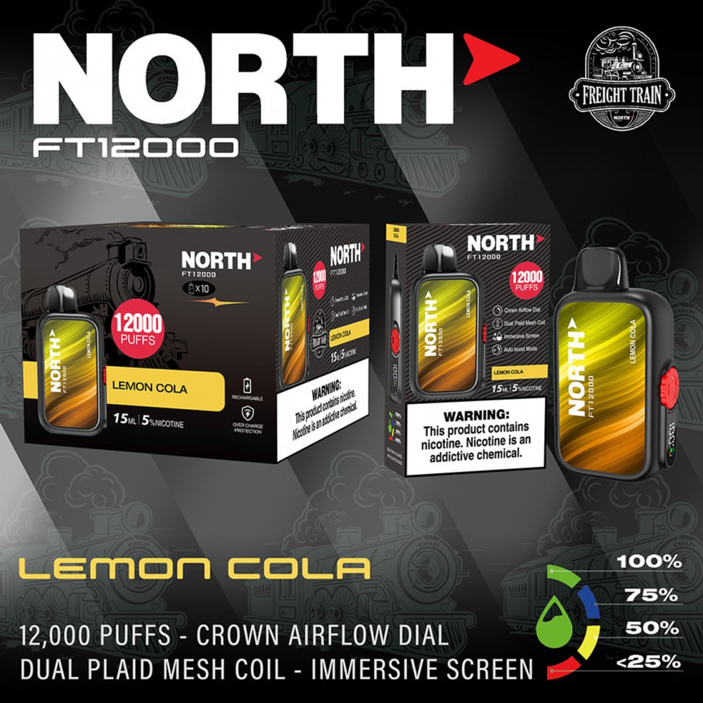 North FT12000 15ml Nic Salt 12000PF Crown Airflow Disposable Vape 10ct ...