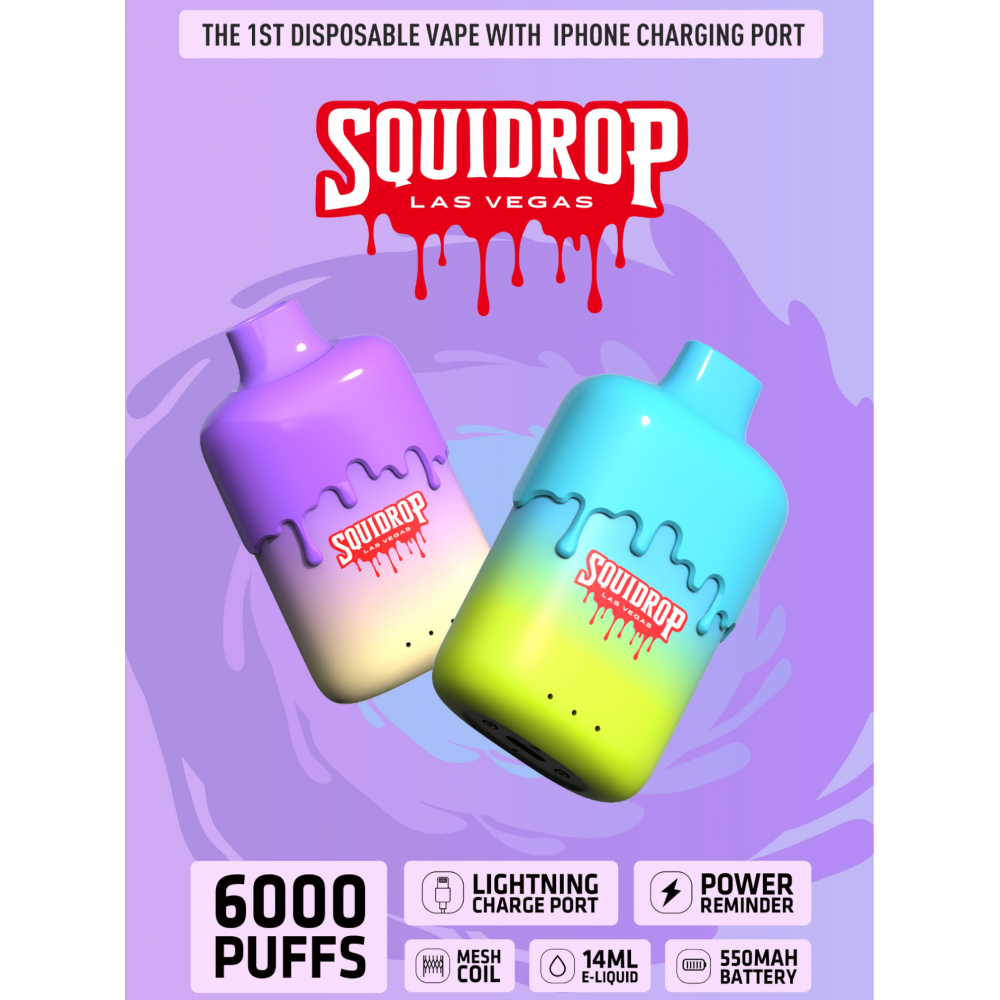Squidrop Las Vegas 14ml E-liquid 6000 Puffs Disposable Pod - 10ct Display