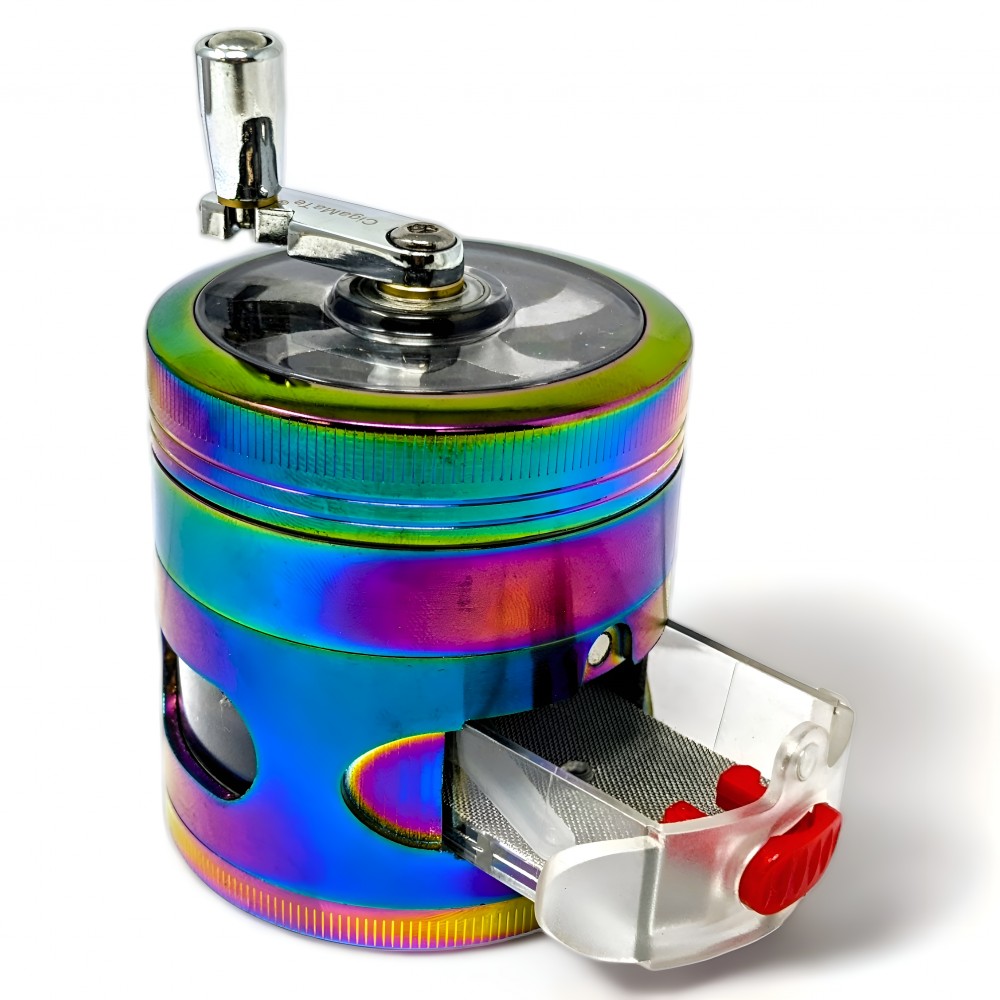 Turn Up the Vibes Crank Handle 4-Parts Herb Grinder | Skygate Wholesale