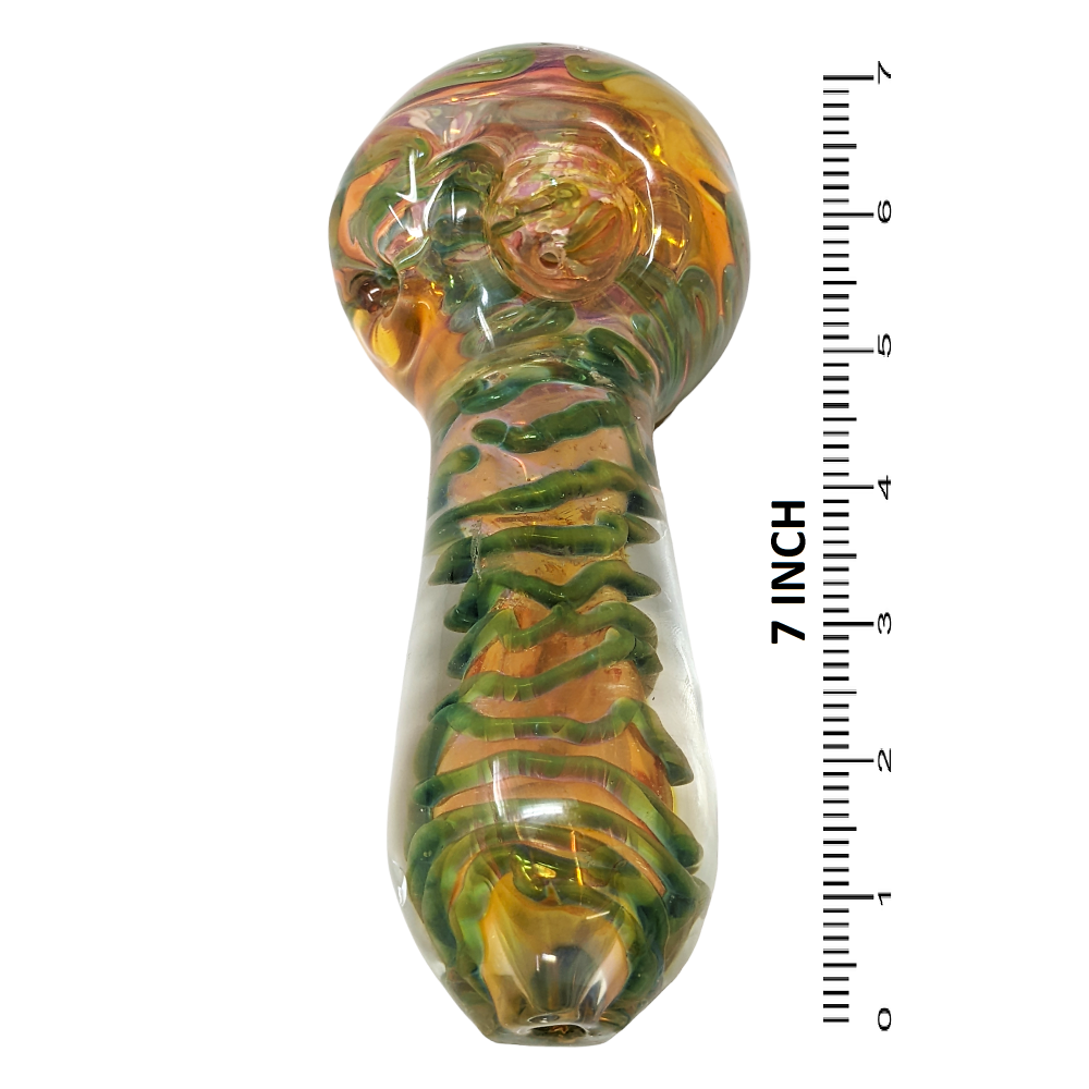 Buy 7" Gold Fumed Contorted Line Heavy Hand Pipe - Unique and Durable ...