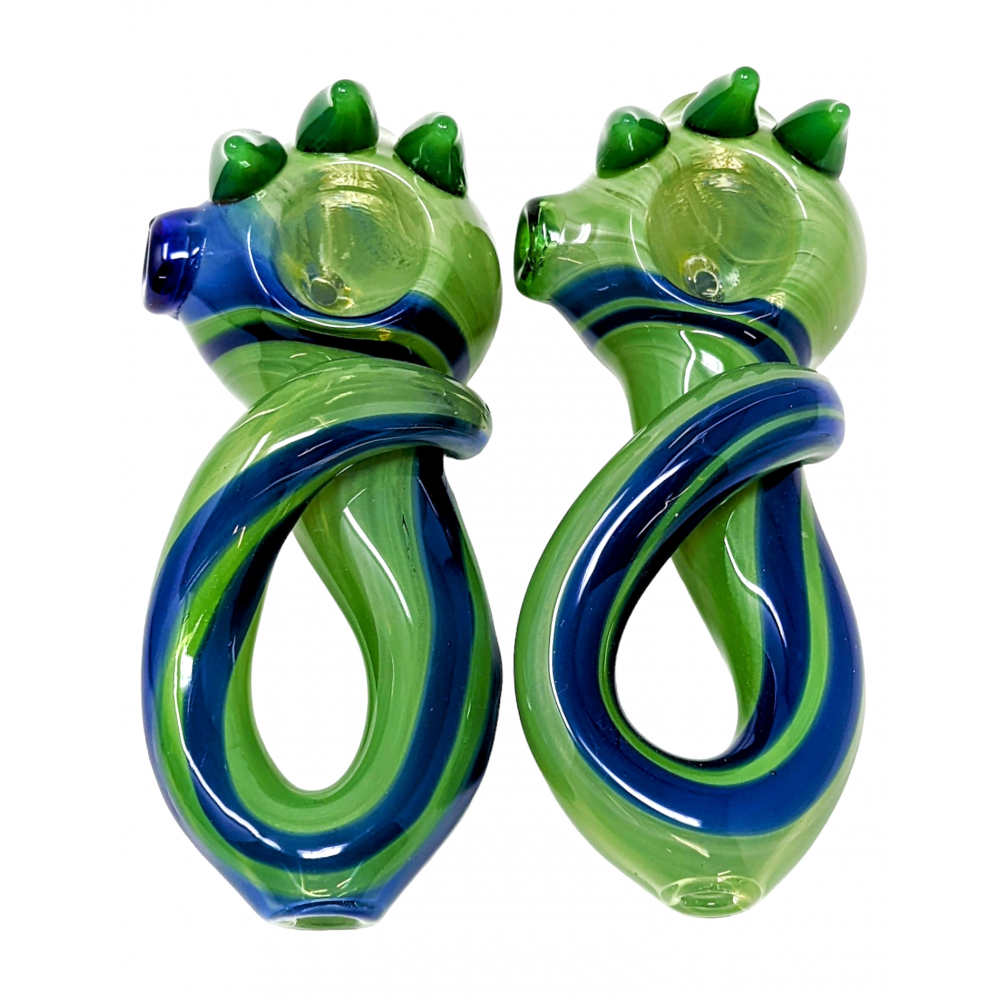 4.5" Twist Body Tri-Spike Spoon Hand Pipe (Pack of 2) | Skygate Wholesale
