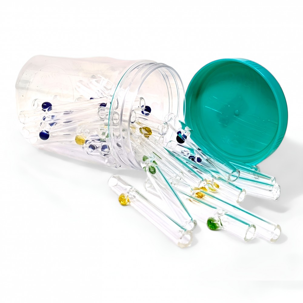 Clear BAT Color Marble Dot Work Chillum - 35ct [JARCHP35]