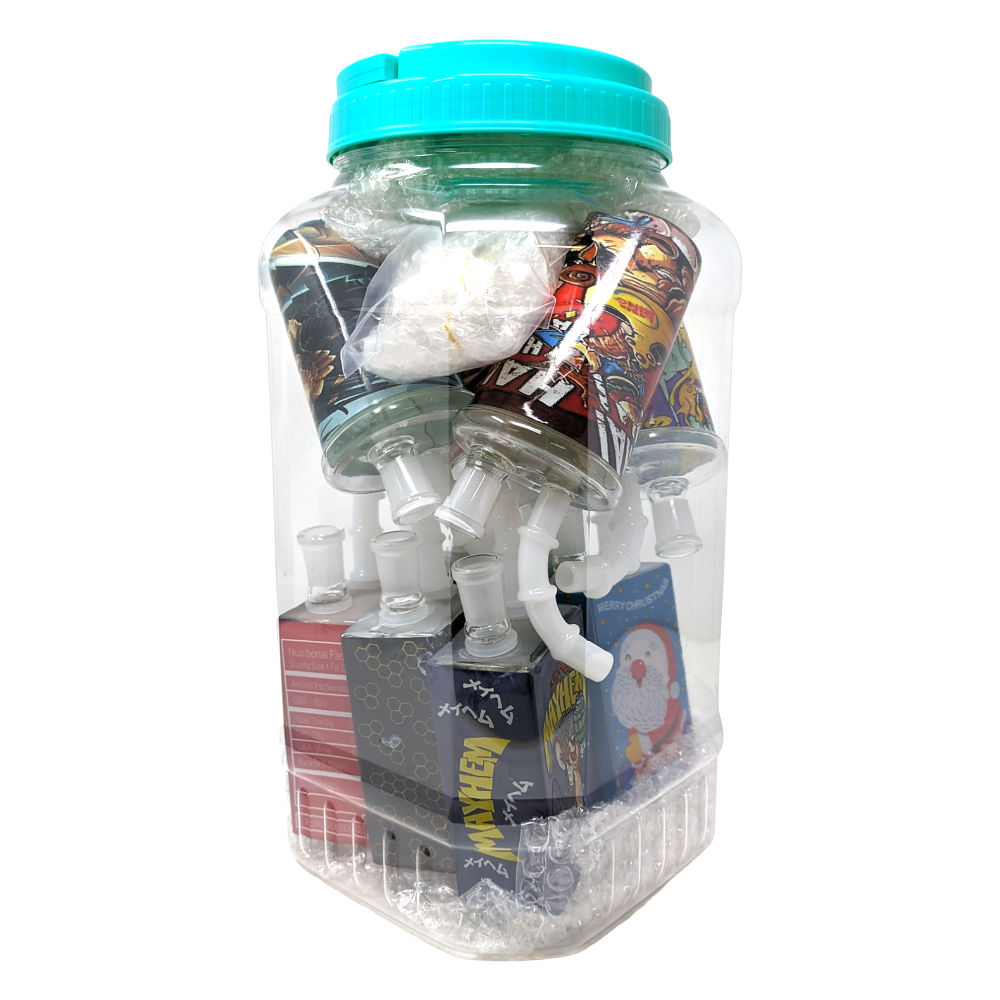 Assorted Design Juice Box/Cup Water Pipe Rig - (Jar of 10) [JUICE10JAR]