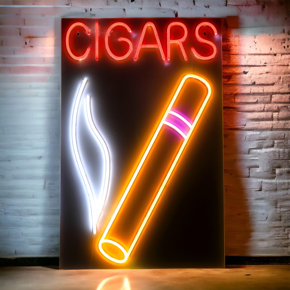 24"x16" Neon LED Cigars Sign | Luxurious Display | Skygate Wholesale
