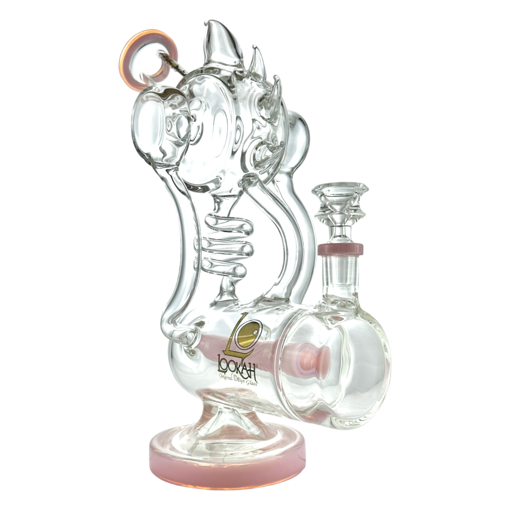 Lookah Glass - 11.5" Multi Spike Spiral Inline Perc Recycler Water Pipe ...