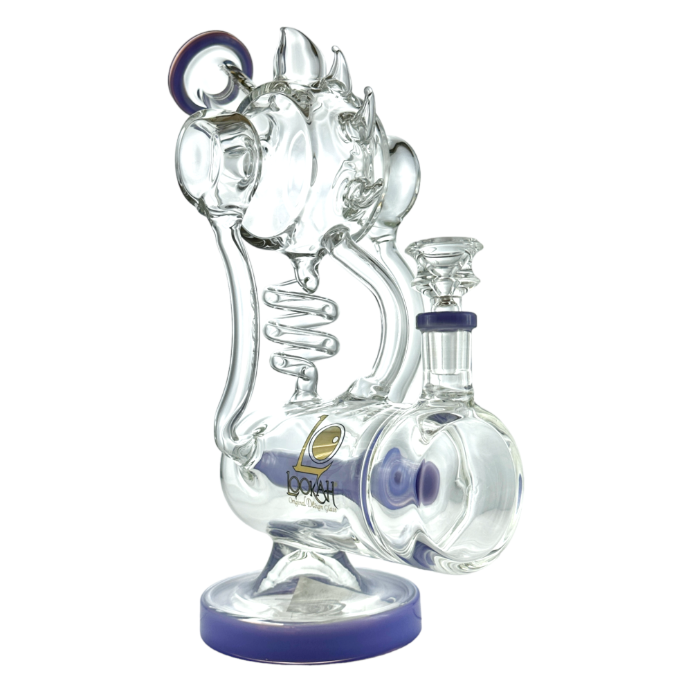 Lookah Glass - 11.5" Multi Spike Spiral Inline Perc Recycler Water Pipe ...