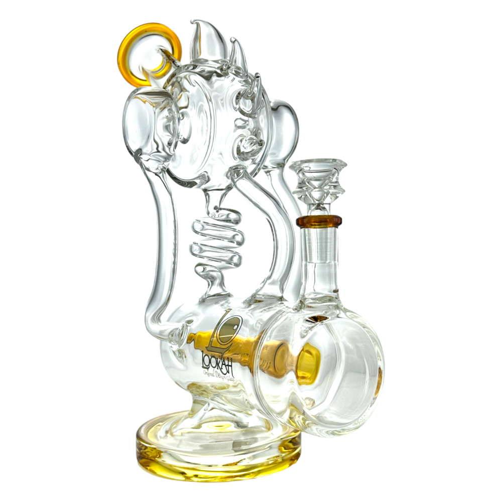 Lookah Glass - 11.5" Multi Spike Spiral Inline Perc Recycler Water Pipe ...
