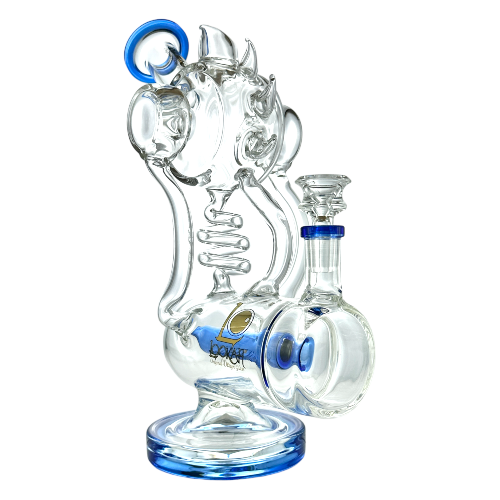 Lookah Glass - 11.5" Multi Spike Spiral Inline Perc Recycler Water Pipe ...