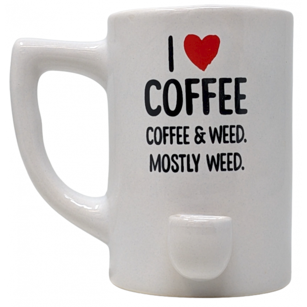 High Point Ceramic White Coffee & Weed Mug Hand Pipe - Skygate Wholesale