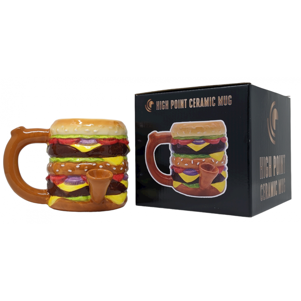 High Point Ceramic Hamburger Mug Hand Pipe | Skygate Wholesale