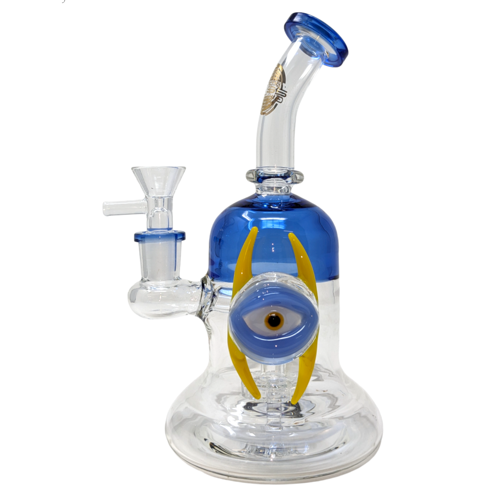 8.5" On Point Glass Devil Eye Showerhead Perc Water Pipe - [ABC83]