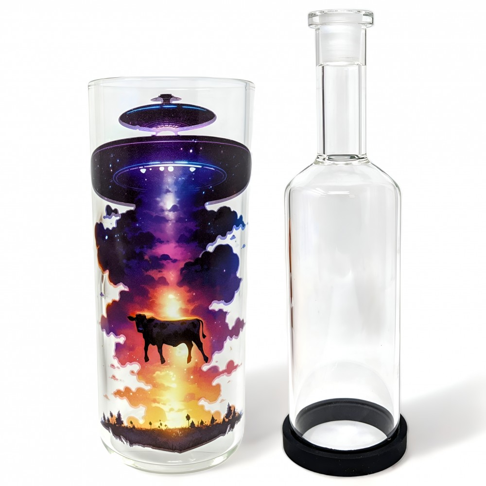 On Point Glass 8" Boogie W/ Bovines Cow Abduction Gravity Water Pipe ...