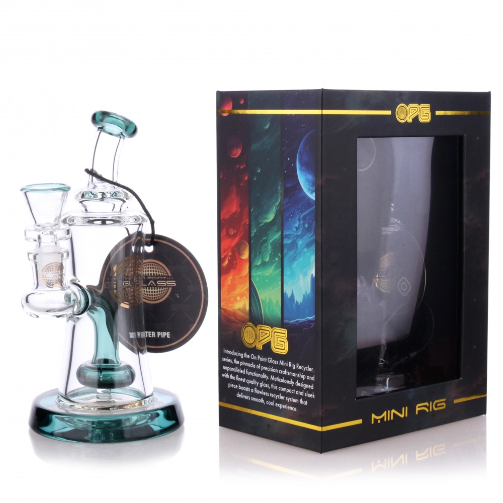 On Point Glass 5" Pocket Puddle Mini Water Pipe with Matrix Perc ...