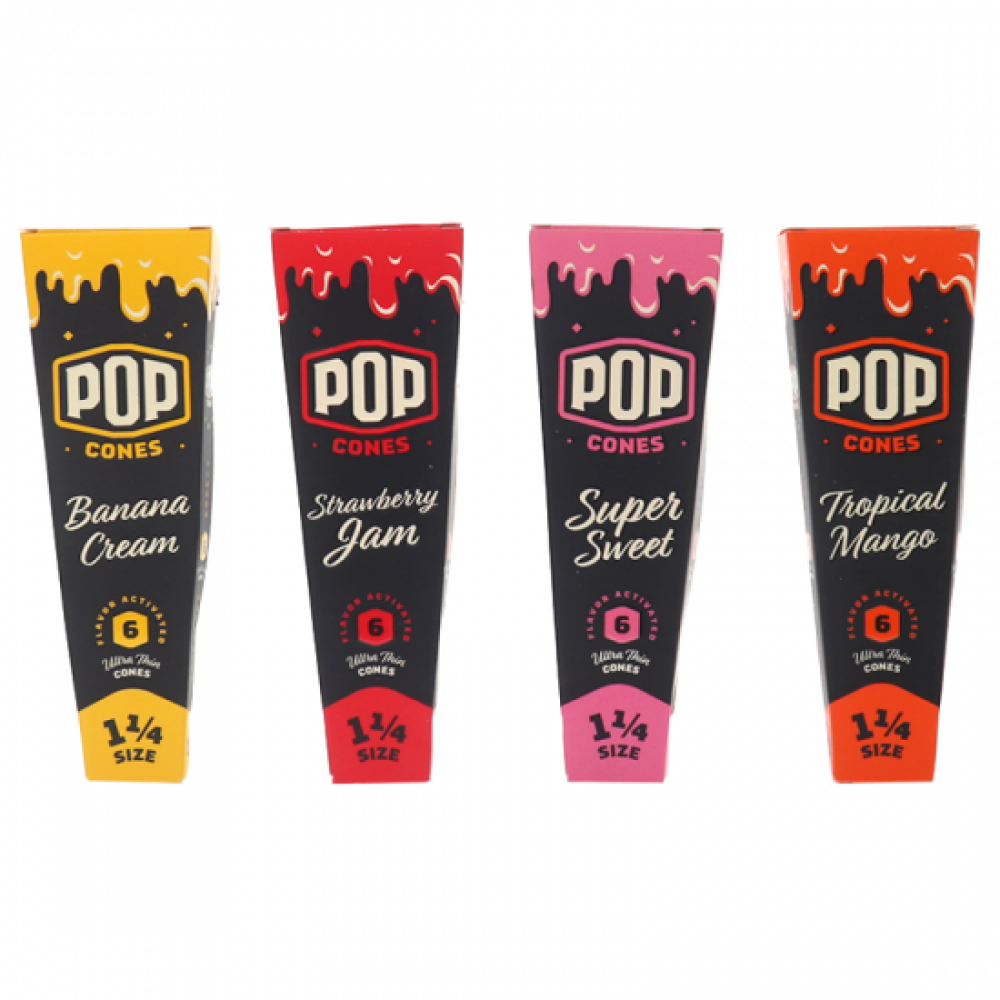 POP CONES Flavored Cones 1 ¼ 6ct - (Pack of 24) [POP1.4]