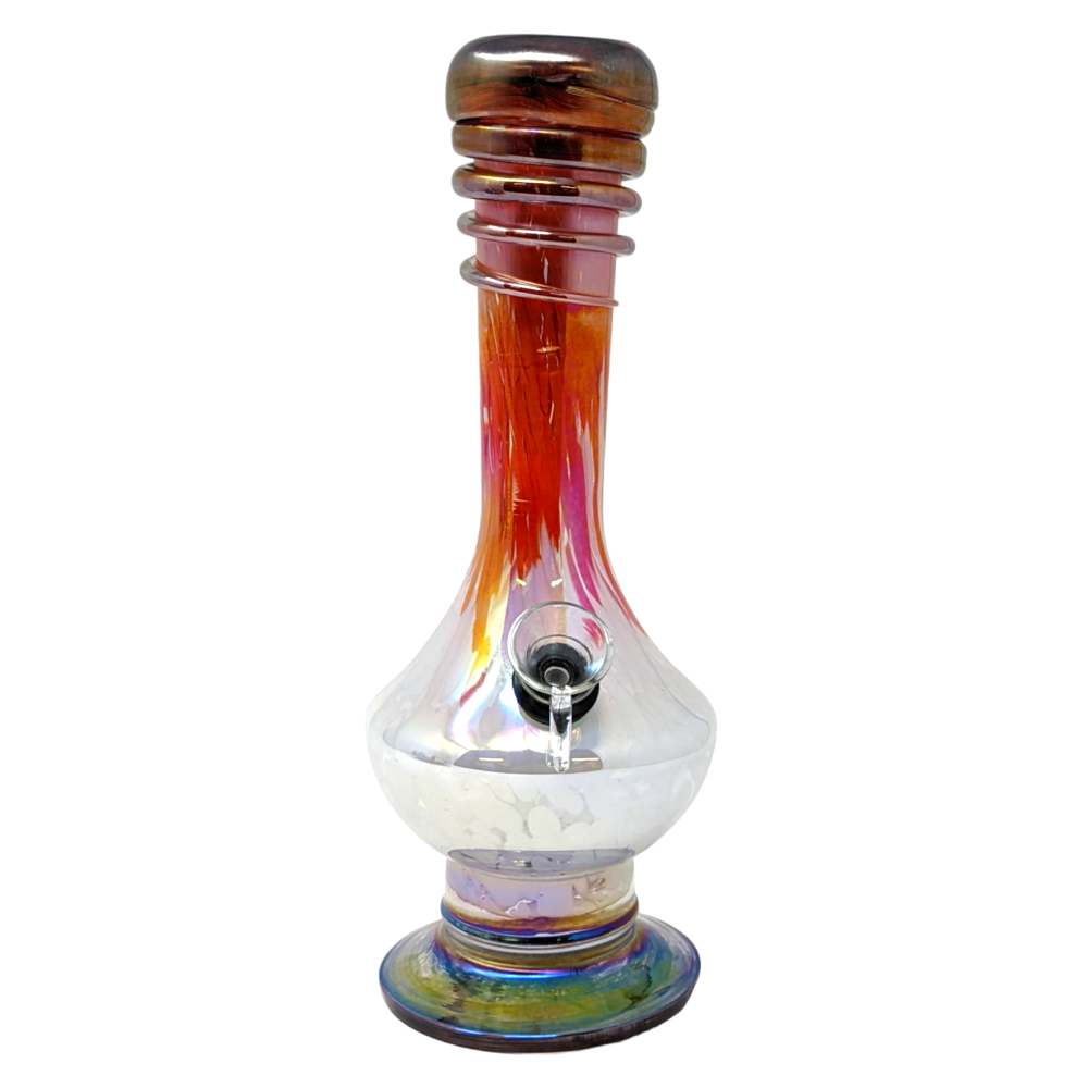 10" Lifted Curve Base Art Fade Soft Glass Water Pipe - Glass On Rubber ...