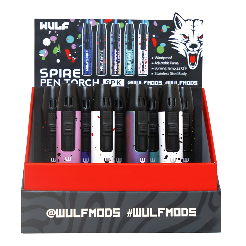 Wulf Mods Spire Pen Torch - Butane Dab Torch (9ct Assorted Display)