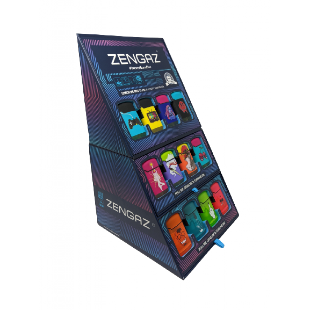 Zengaz Refillable Jet Flame Lighters - 48ct Display