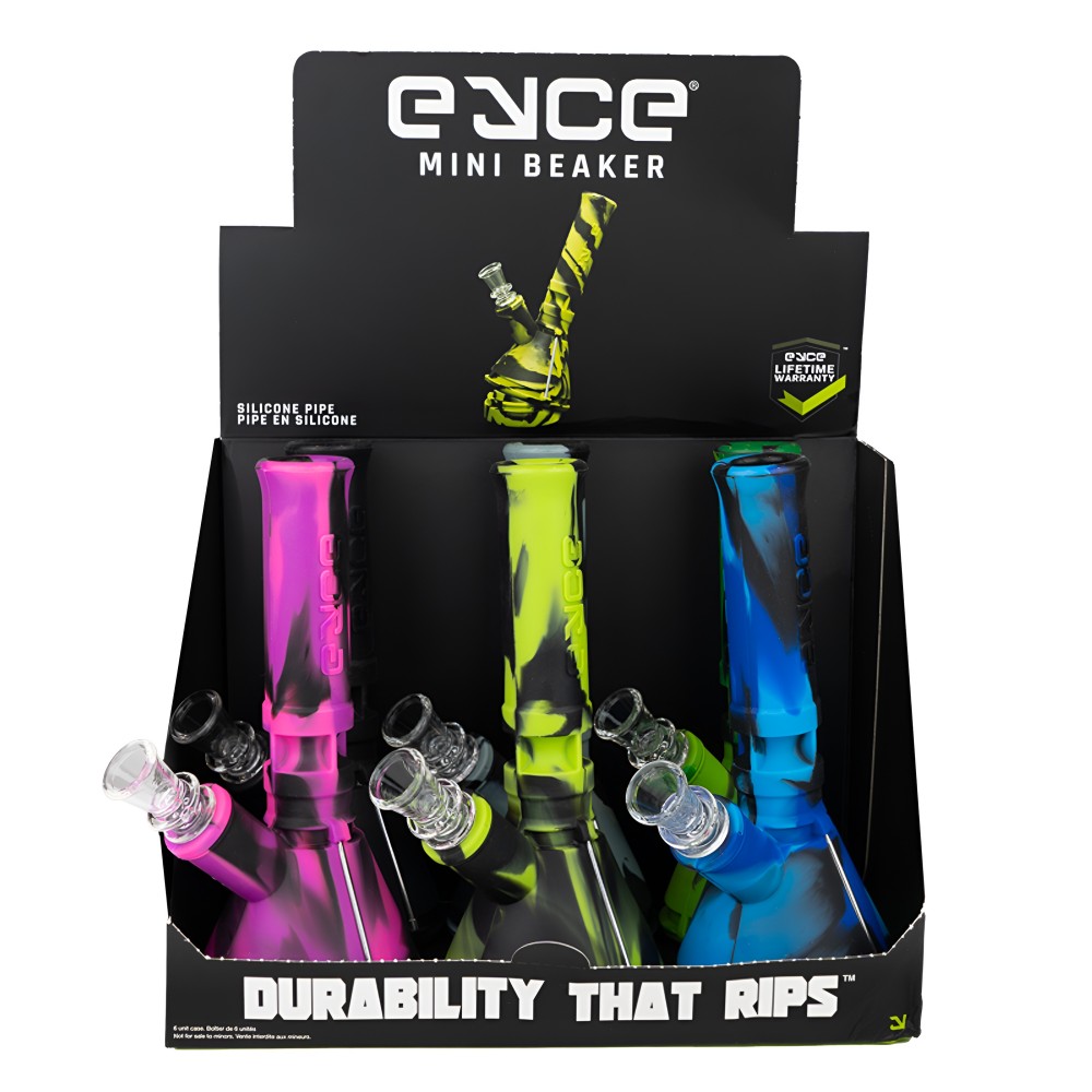 EYCE - 7.5" Platinum Cured Silicone Body Mini Beaker Water Pipe - 6Pack ...