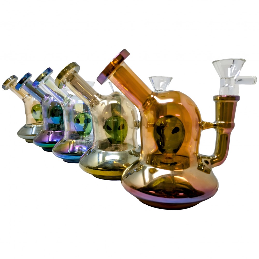 Electroplated Galactic-Cruiser Alien Perc Water Pipe - Futuristic ...