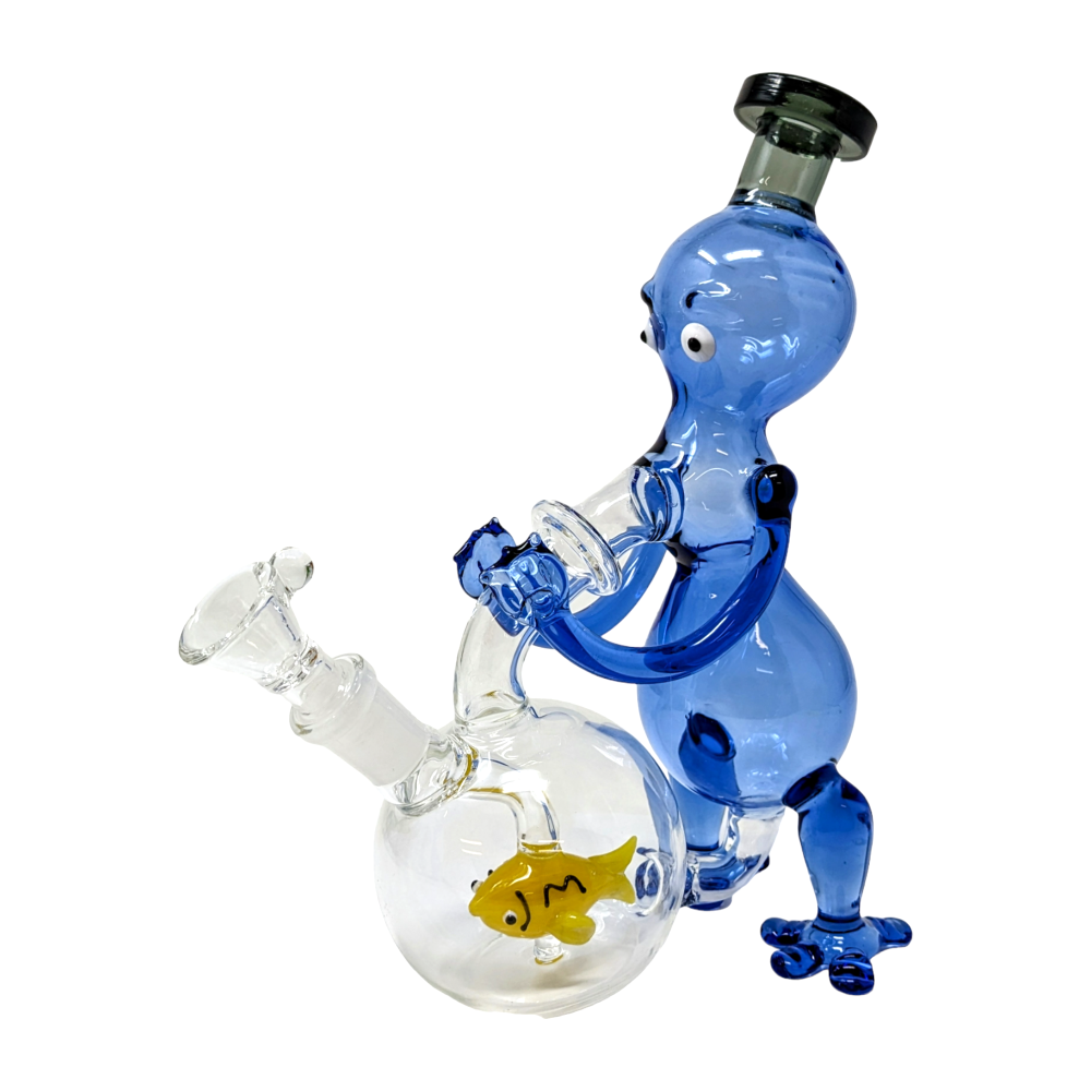 8" Alien with Fish Perc in a Ball Water Pipe | Skygate Wholesale