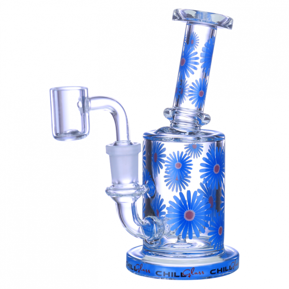 Chill Glass - 6" 5mm Floral Design Mini Dab Rig | Smooth Hits | High ...