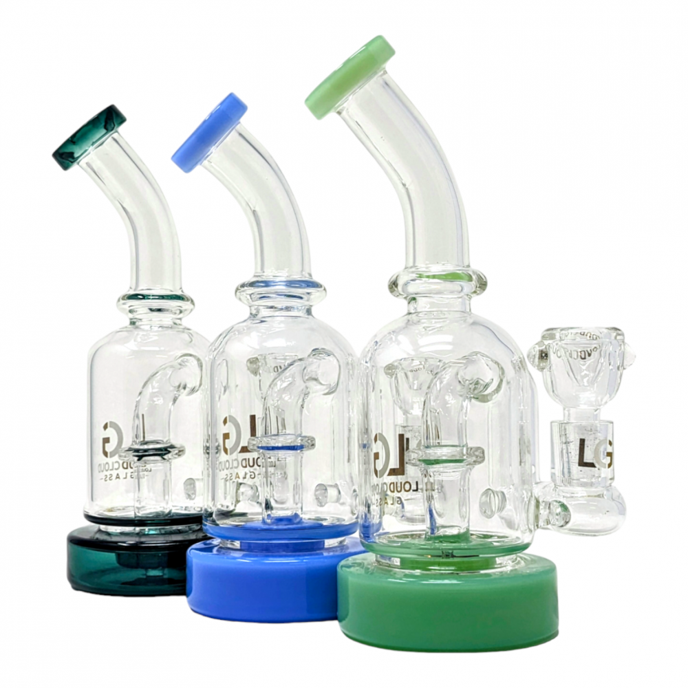 Loud Cloud - 8" Bent Neck Glass Shower Head Side Stem Water Pipe W ...