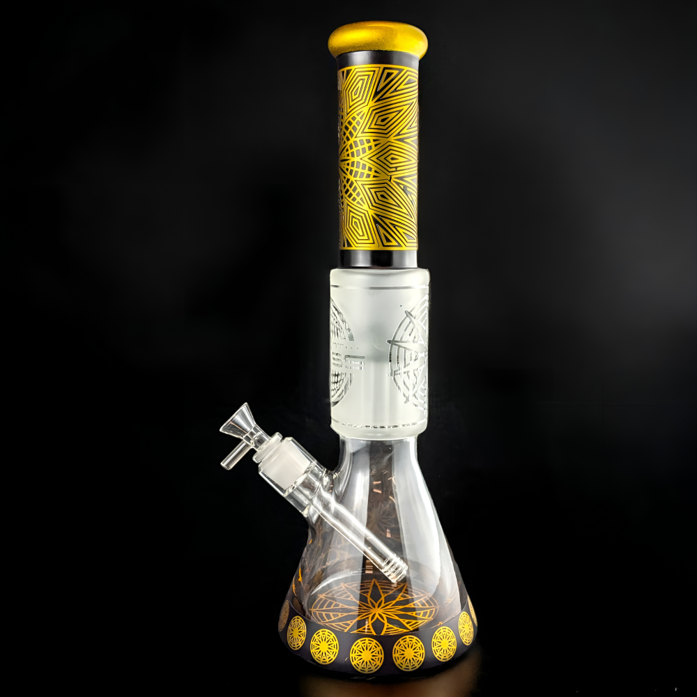 On Point Glass 15" Mandala Art's Cosmic Touch Tree Perc Water Pipe ...