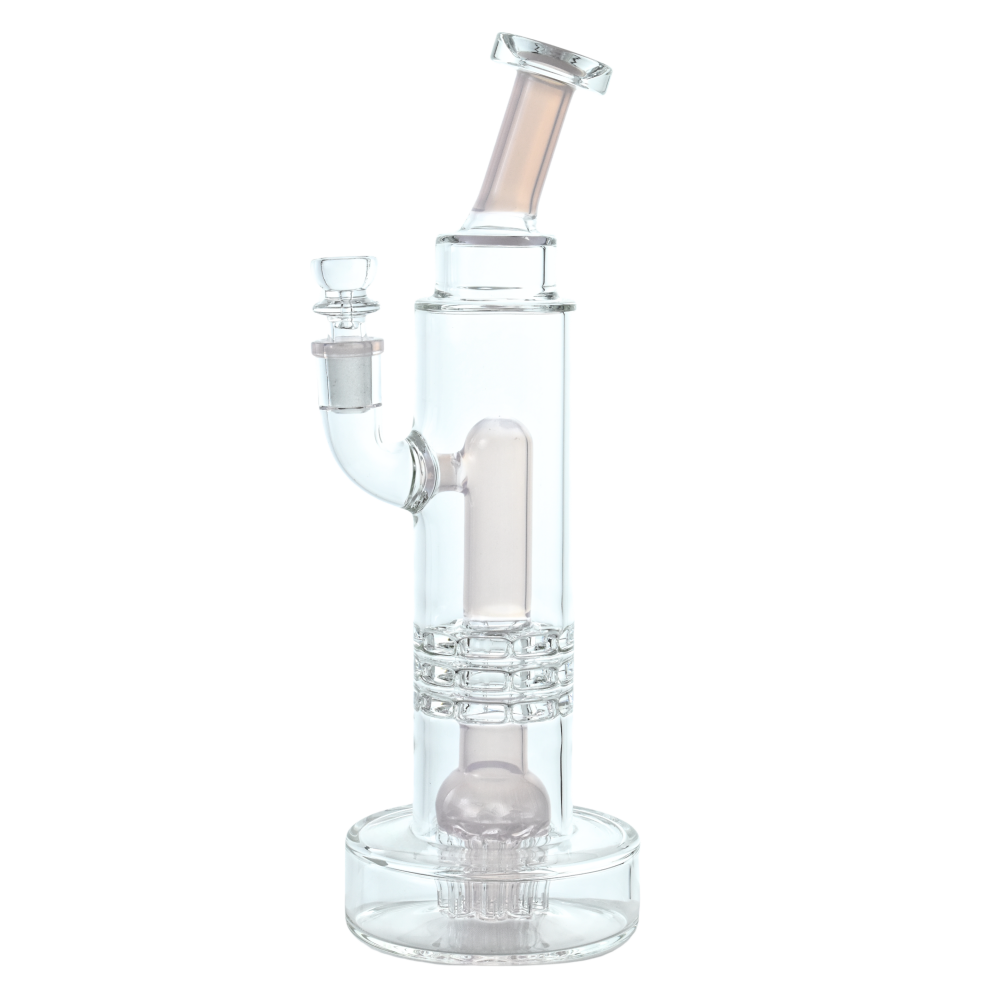 11" Reinforced Dual Perc Water Pipe | Glass Bong | Sky Gate Wholesale