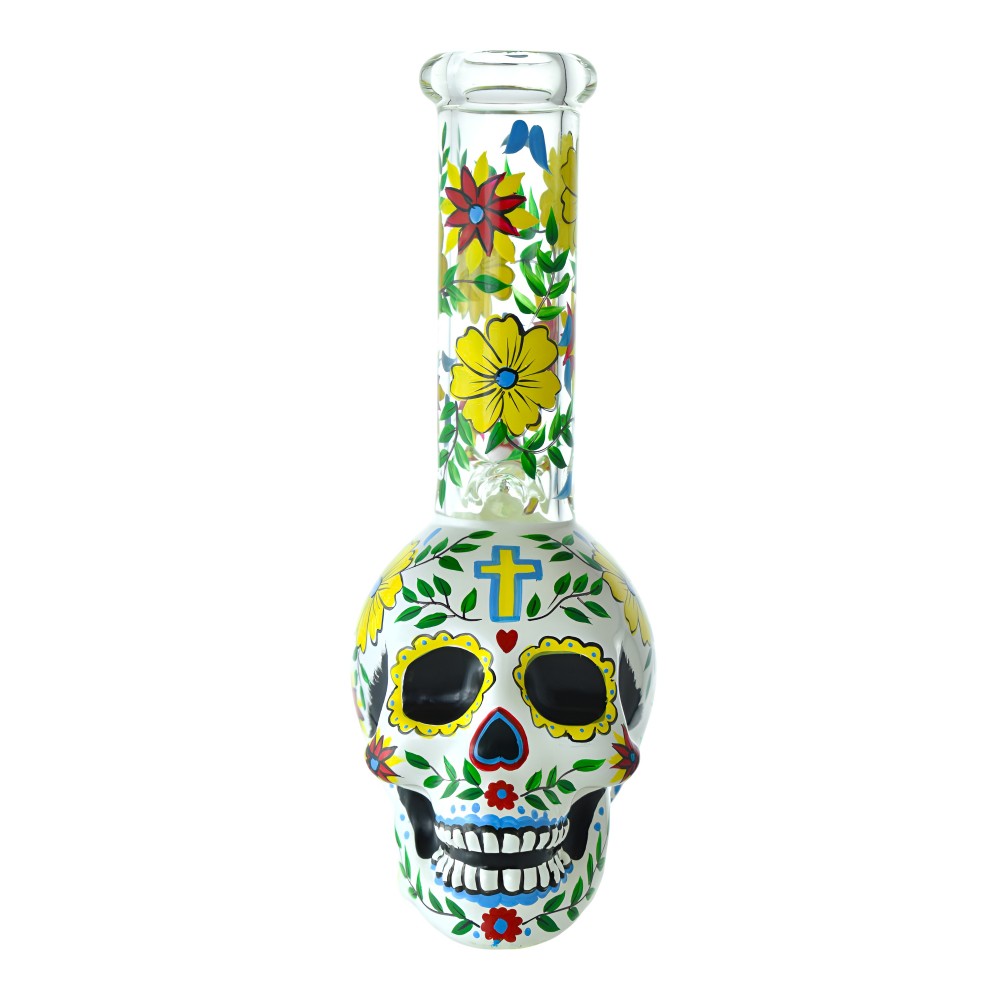 9" Sugar Skull Fiesta - Mexican Bloom Water Pipe | Colorful and Durable ...