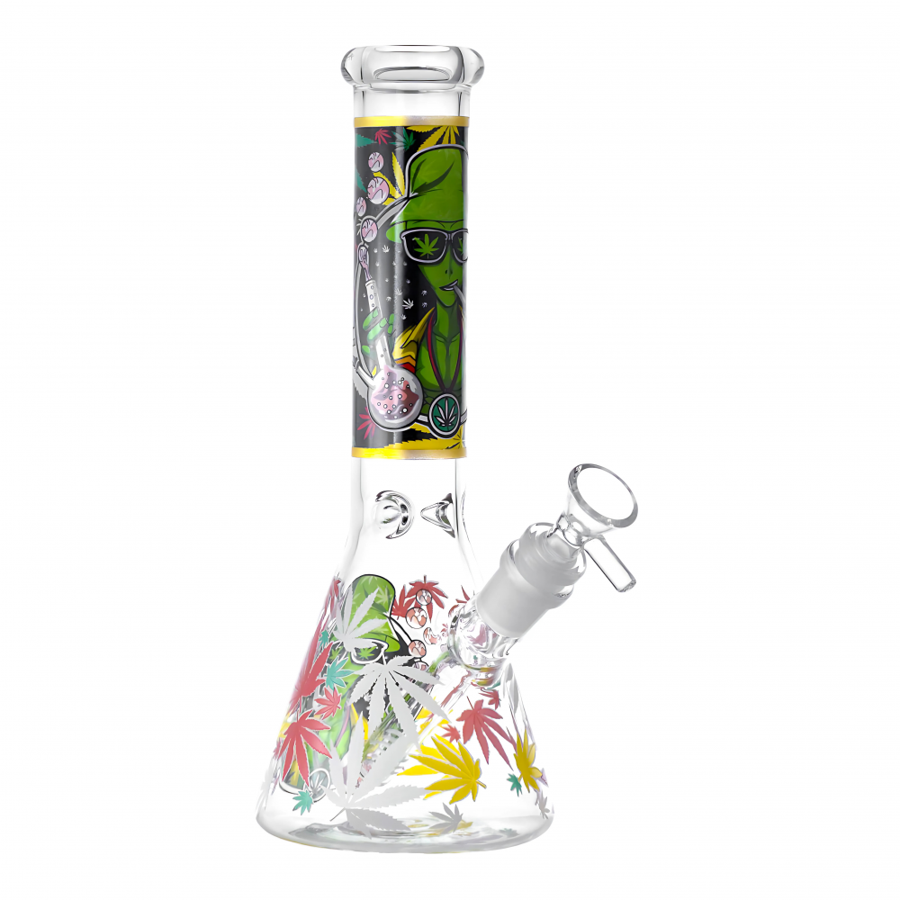 10" Leaf Me In Space Chill Alien Beaker Water Pipe - Glow in the Dark ...