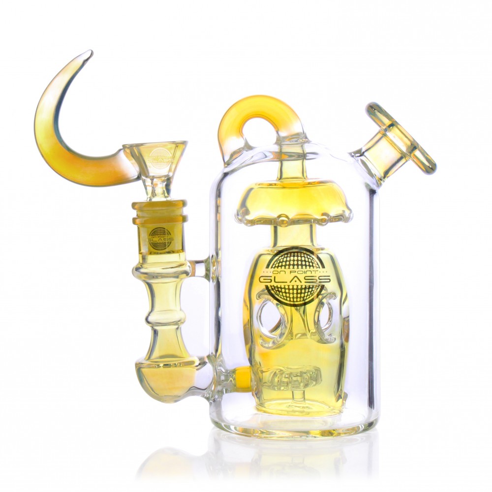 On Point Glass 6" Crescent Moon Matrix Perc Water Pipe