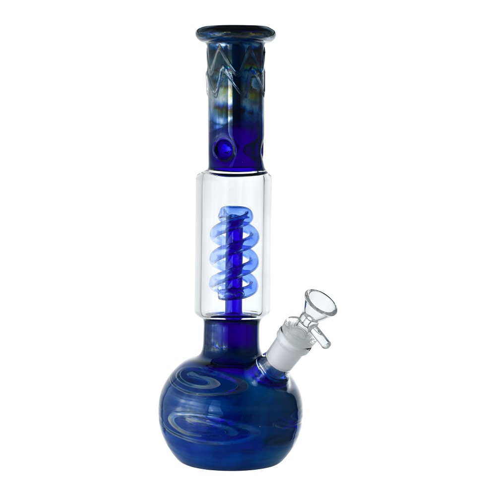 12" Coil Perc Color Tube Fumed Art Water Pipe | Premium Glass Water Pipe