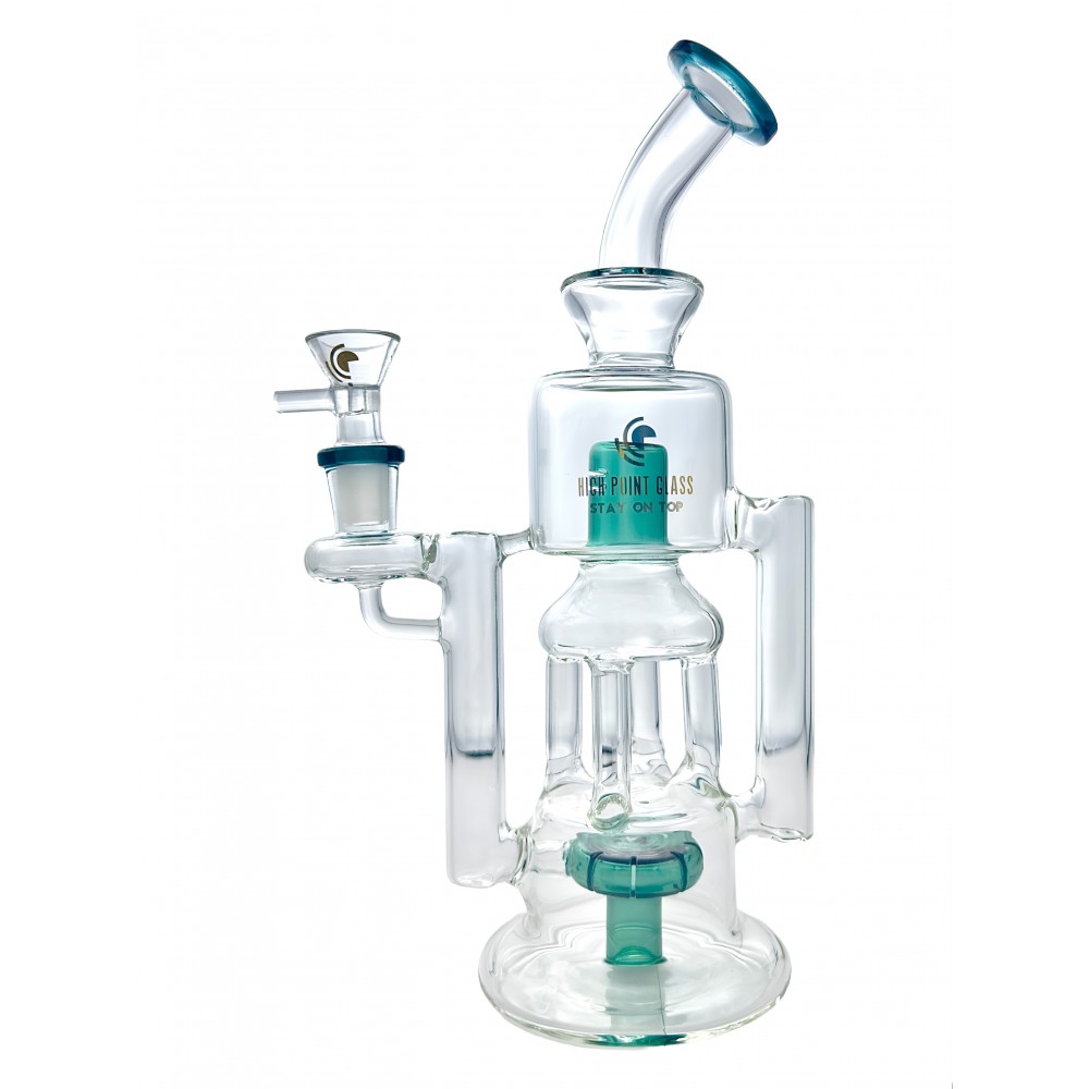 High Point Glass 10" 5mm High Tech Pod Shower Head Perc Recycler Water ...