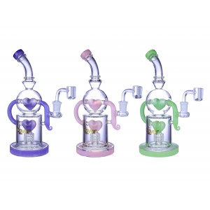 Clover Glass - 4.8" Pixel Heart Bong