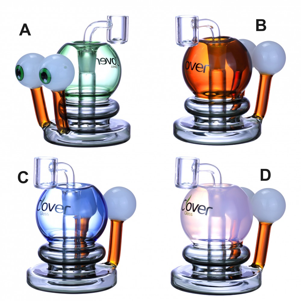 Clover Glass 4" EyePop Snail Low Profile Dab Rig | Compact & Stylish