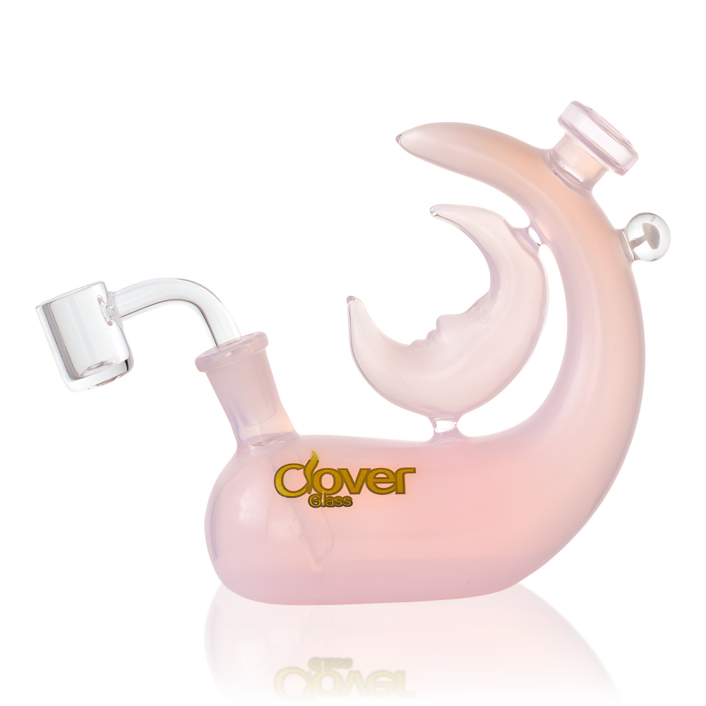 Clover Glass 5.5" Dreamy Crescent Moon Dab Rig – Compact & Celestial