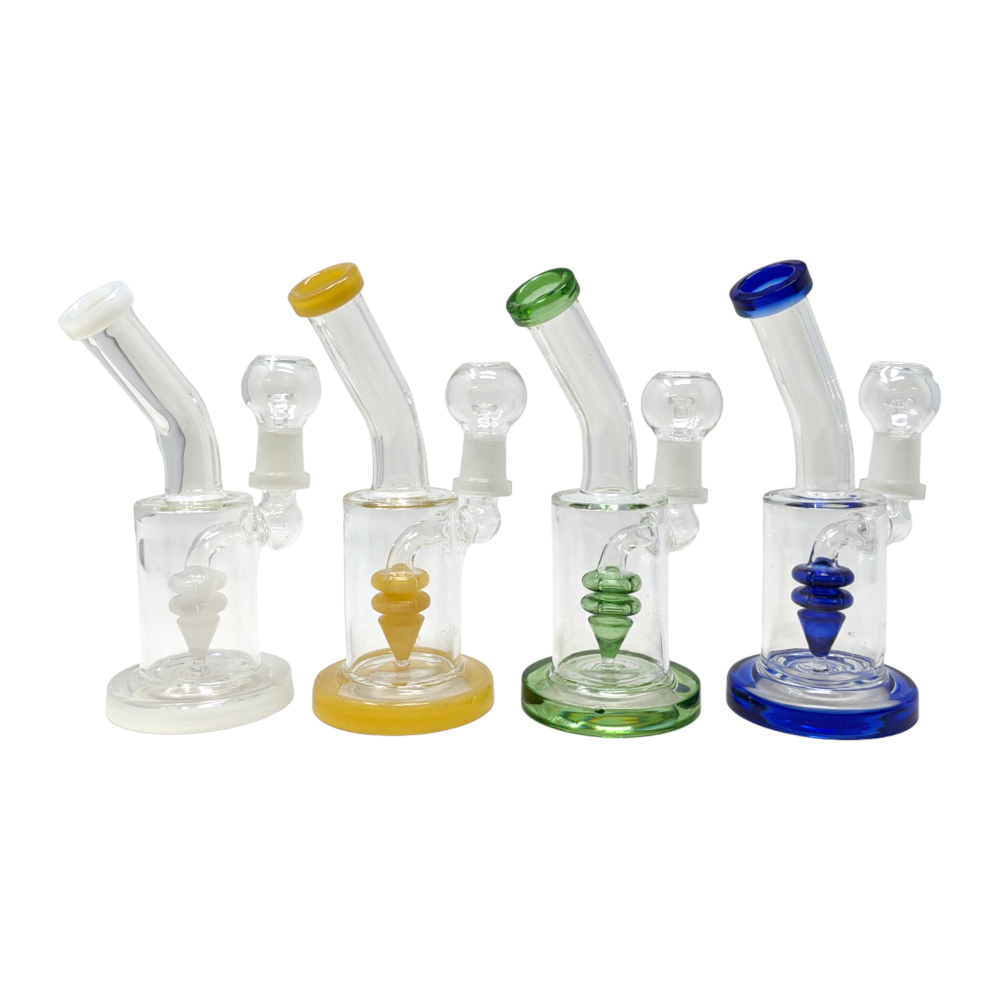 6" Upside Down Triangle Perc Cylinder Water Pipe Rig with Oil Dome ...