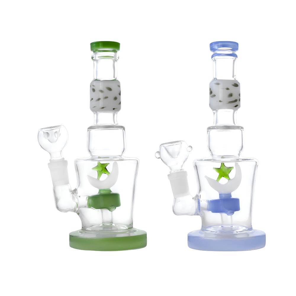 8" Moonlit Puffs Showerhead Perc Bong