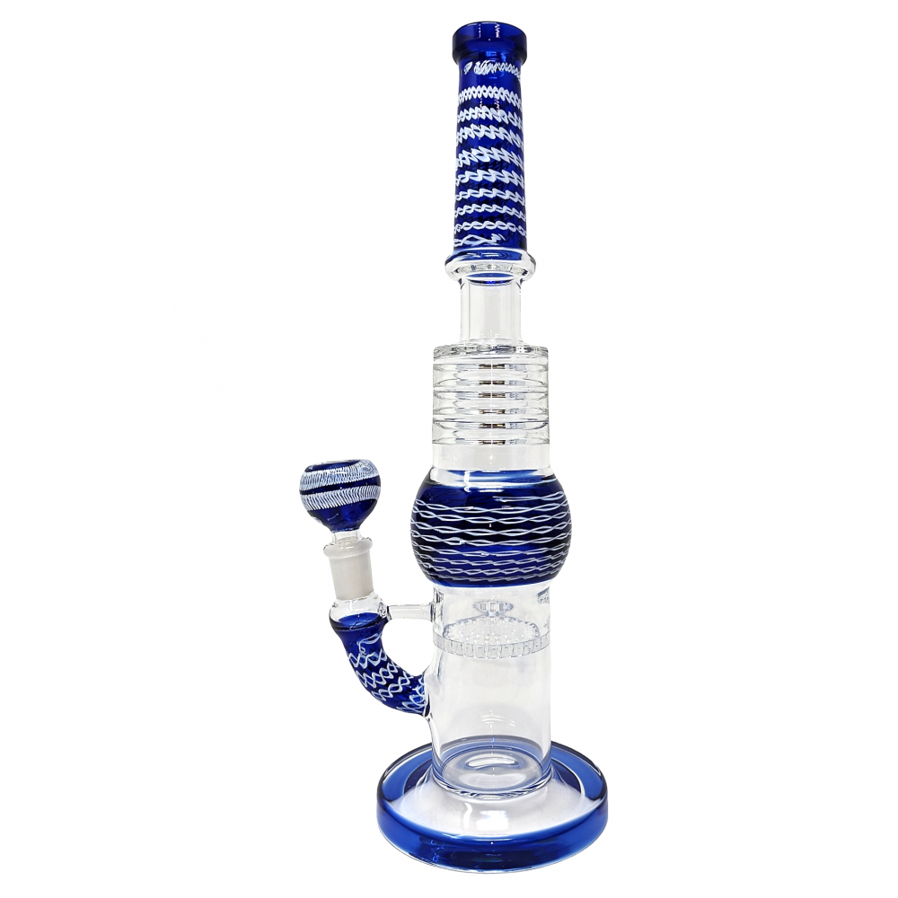 14" Assorted Gold Fumed Honeycomb Perc Multi Disc Neck Water Pipe Rig ...