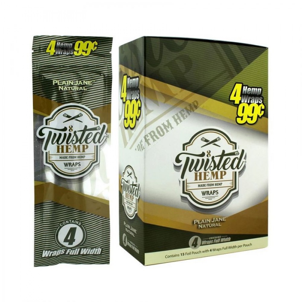 Twisted Hemp - Hemp Wrap 4 For 99C - 15ct Display | Skygate Wholesale