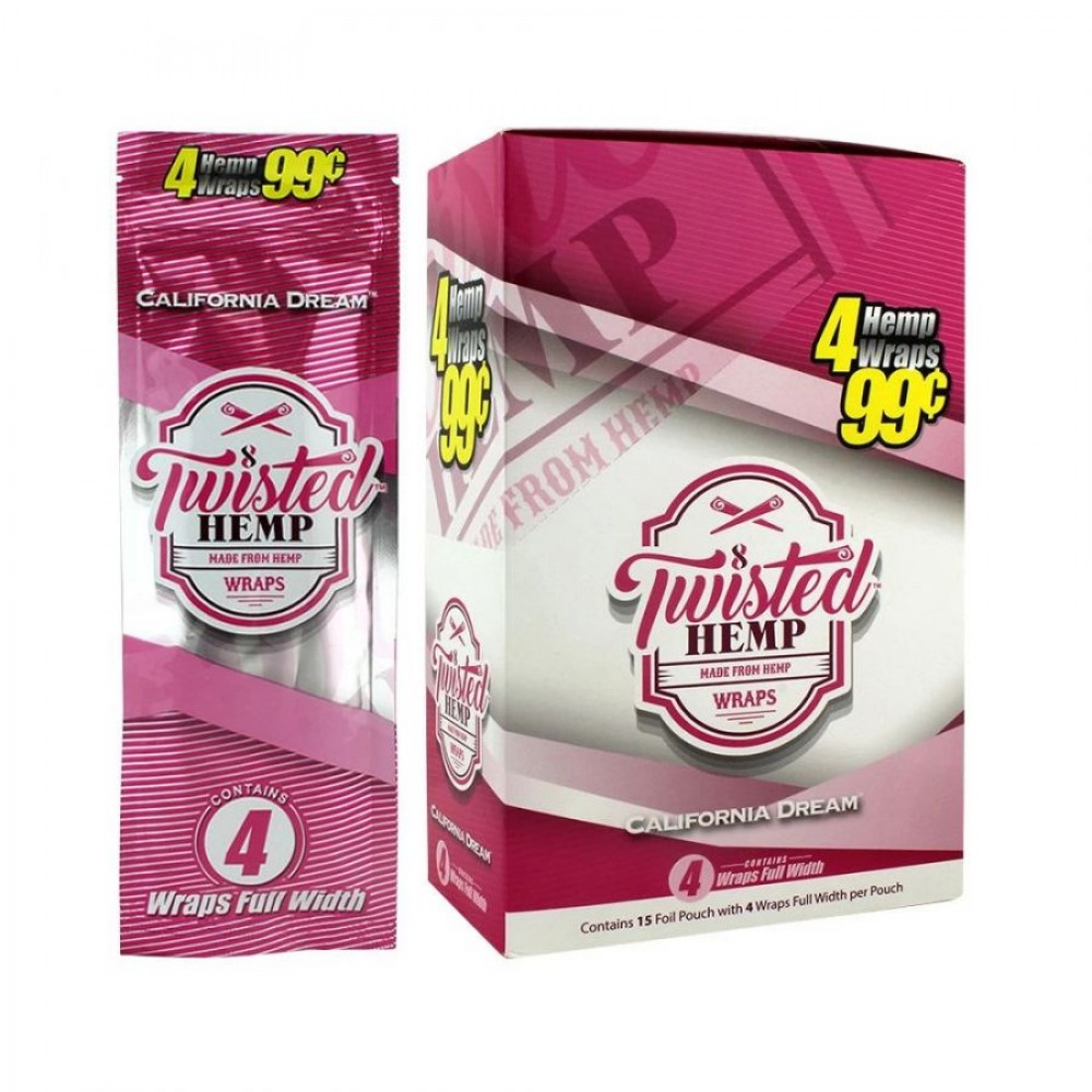 Twisted Hemp - Hemp Wrap 4 For 99C - 15ct Display | Skygate Wholesale