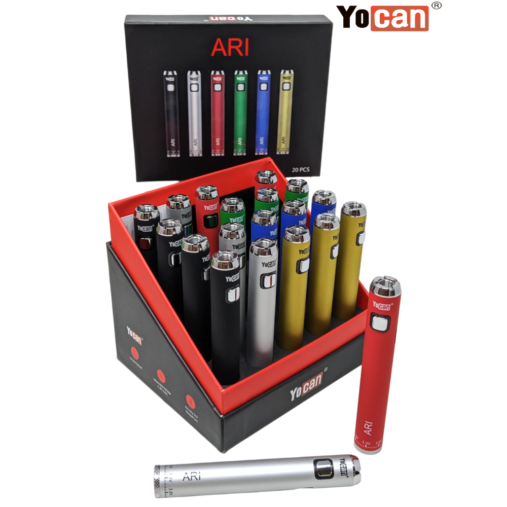 Yocan ARI (Sol) Dab Pen Battery 650mAh - 20ct Display - Mix Color ...