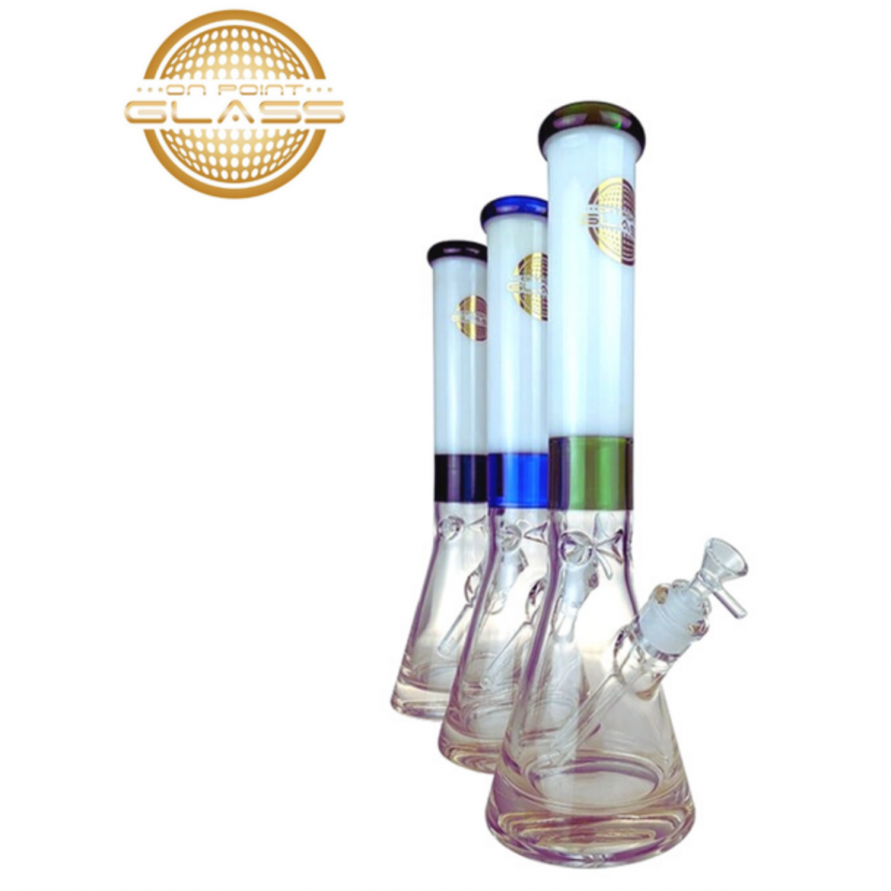On Point Glass - 16" Dual Color Thick Beaker Water Pipe 14MM Female ...